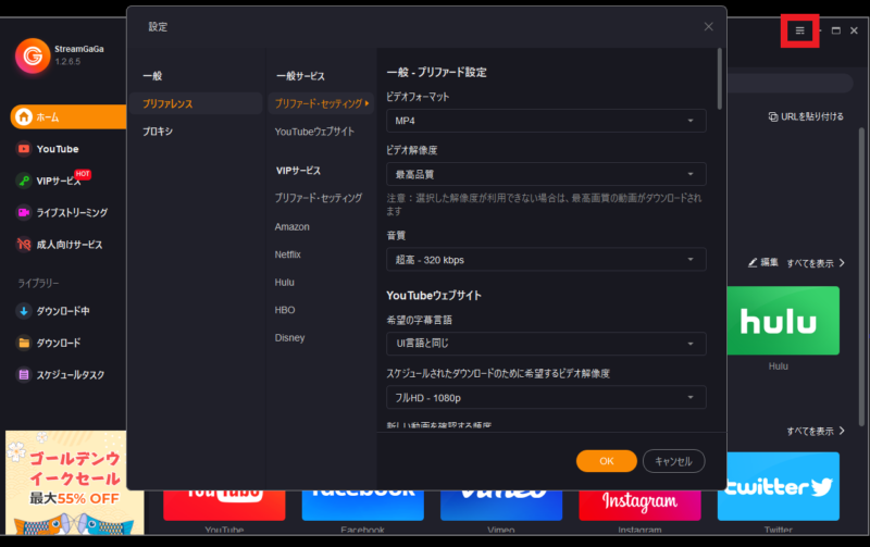 StreamGaGa 複数のストリーミングサイトから動画や音楽をMP4/MKV形式で迅速にダウンロードできるソフト | dorublog